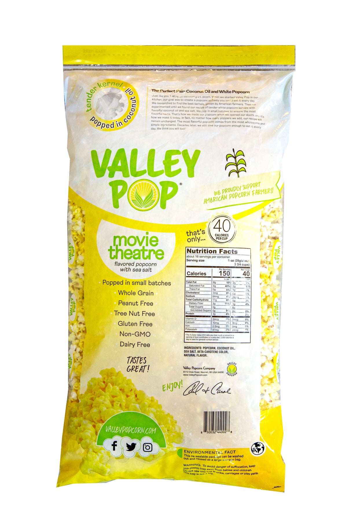 Valley Pop - 16 oz Big Bag of Yellow Popcorn
