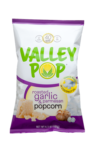 Valley Pop - 6.5oz Bag of Parmesan and Roasted Garlic Popcorn- 6 Count